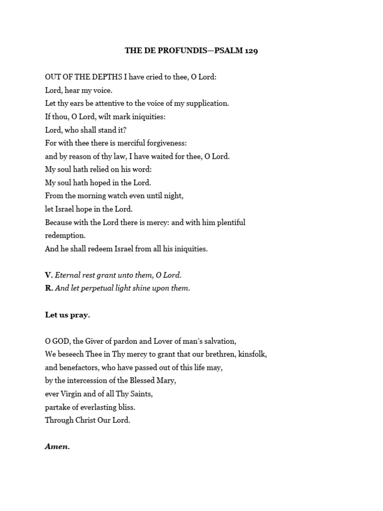 De Profundis (Psalm 129) | PDF