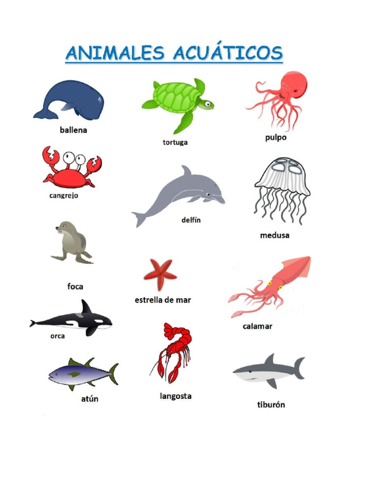 Animales Acuaticos, Vertebrados, Terrestres | PDF