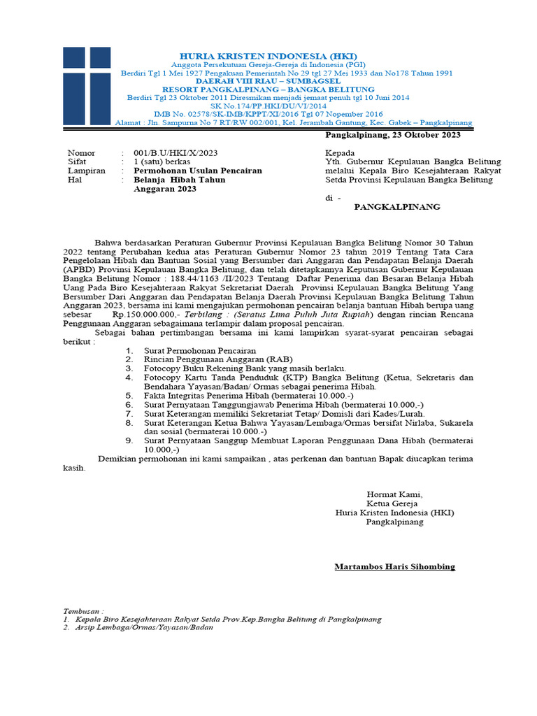 Hki Surat Permohonan Usulan-1 | PDF