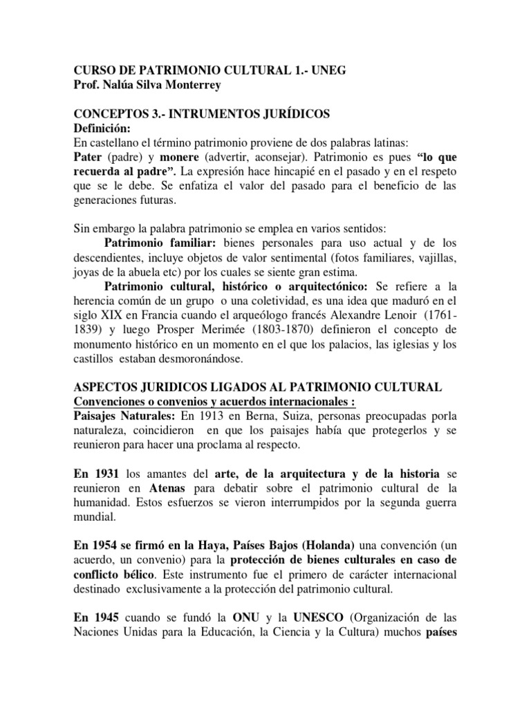 Conceptos Instrumentos Jurídicos | PDF | Patrimonio cultural | Bienes (Ley)