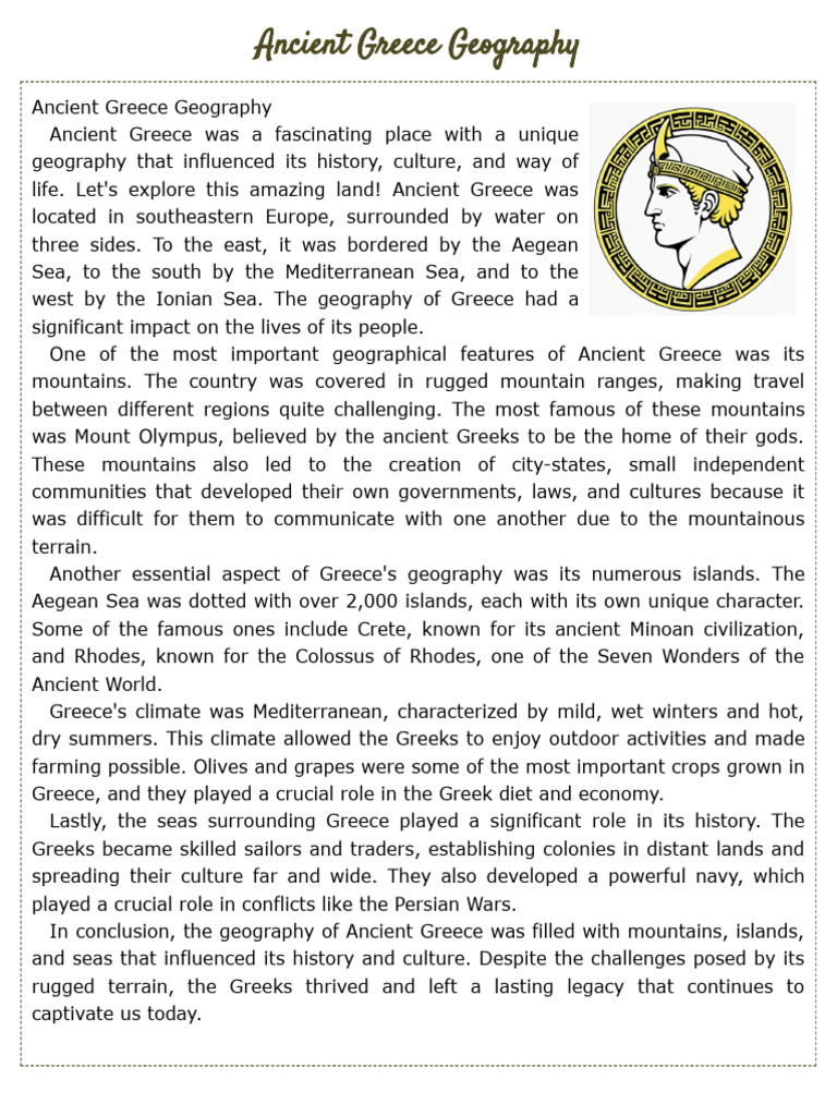 Geography of Ancient Greece Explained | PDF | Greece | Ancient Greece
