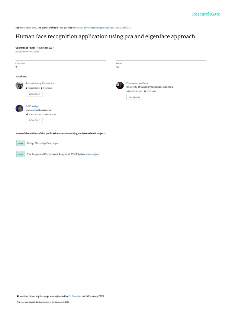 Human Face Recognition Application Using Pca and Eigenface Approach | PDF | Eigenvalues And ...