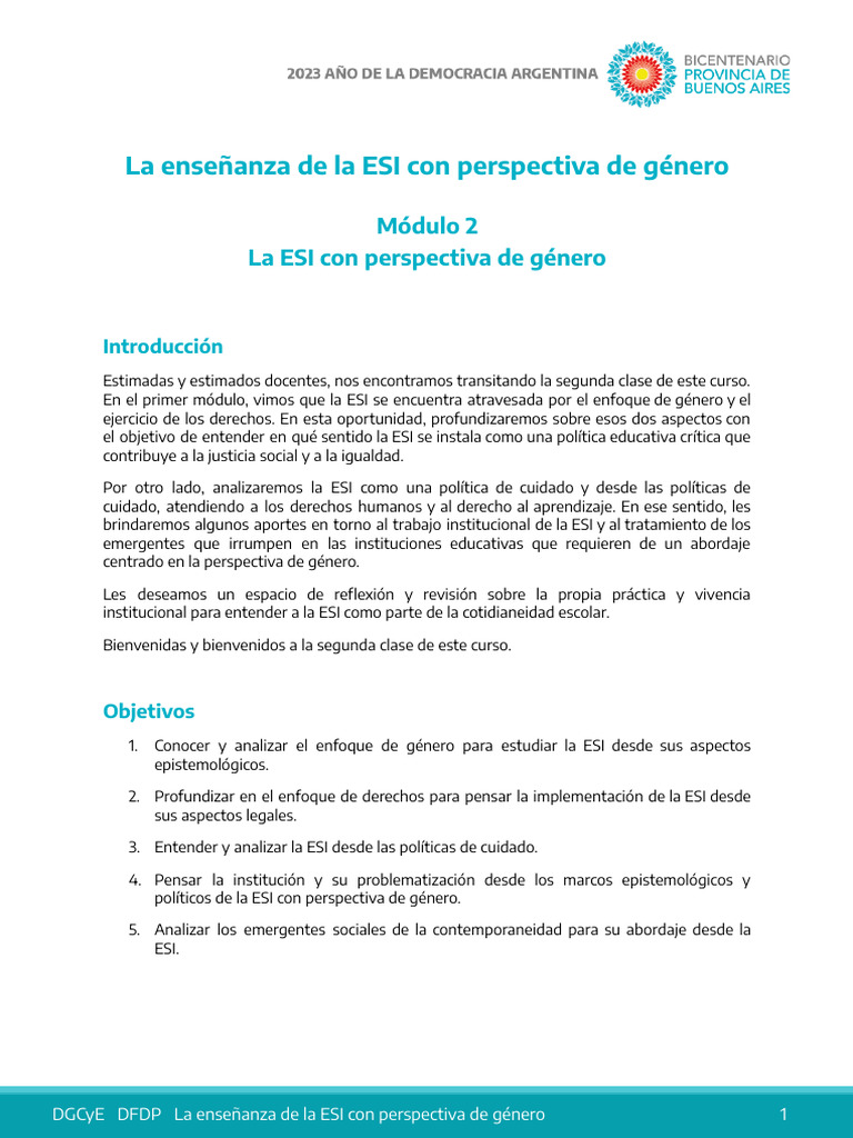 ESI Módulo 2 | PDF | Enseñando | Género