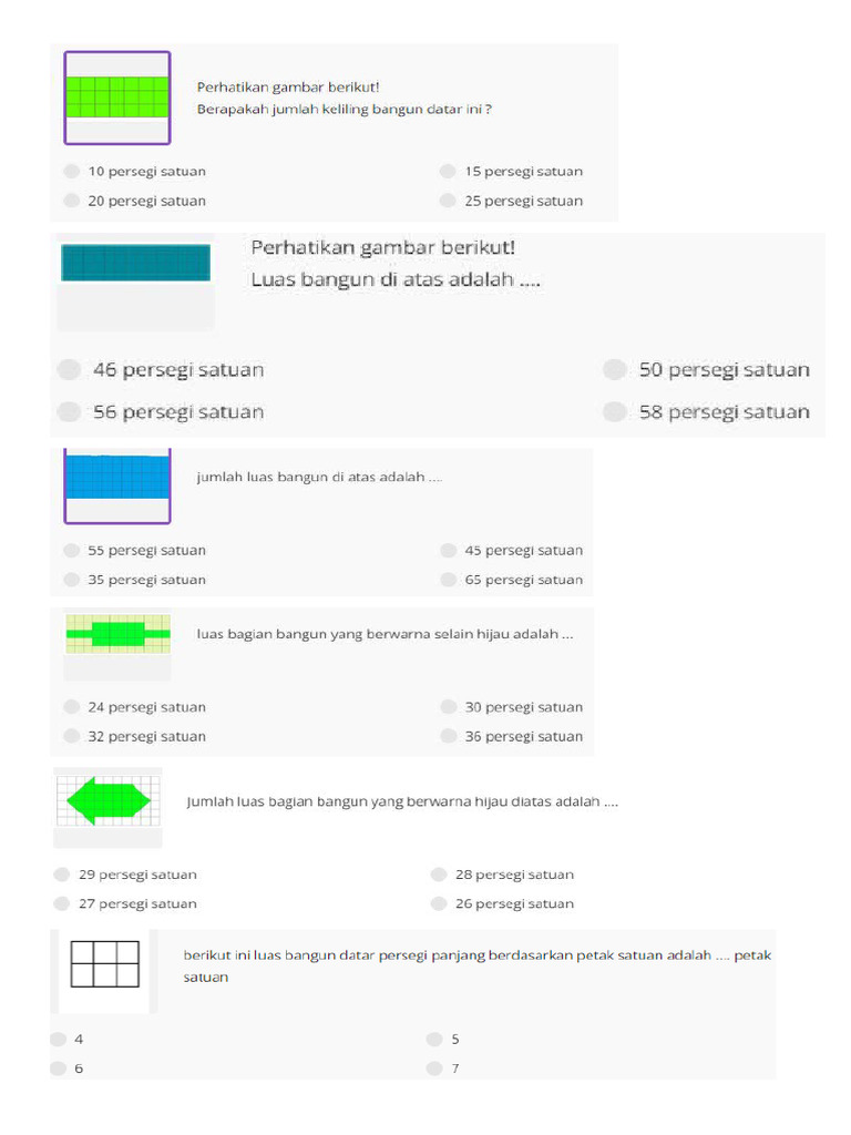 Pts Genap Eza MTK Bangun Datar Persegi | PDF