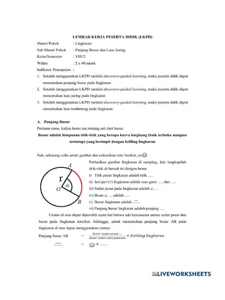 Panjang Busur Dan Luas Juring | PDF