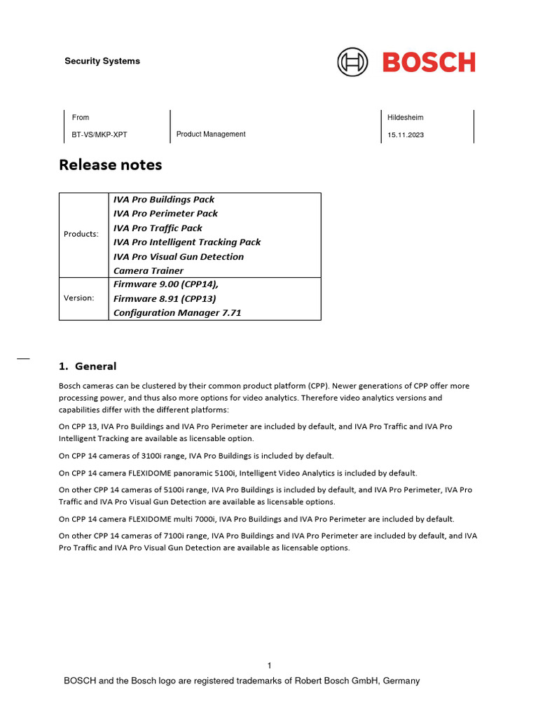 Bosch Camera Analytics Update | PDF | Security Alarm | Frame Rate