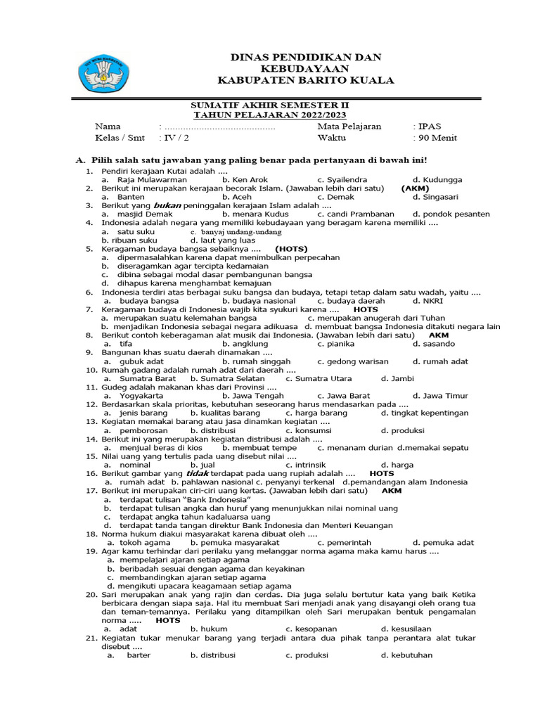 UAS IPAS KM SMT 2 | PDF