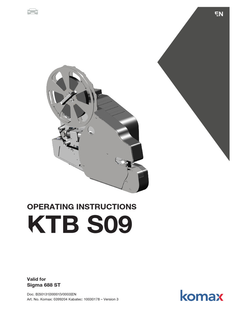 KTB S09 Operating Instructions for Sigma 688 | PDF | Manufactured Goods ...