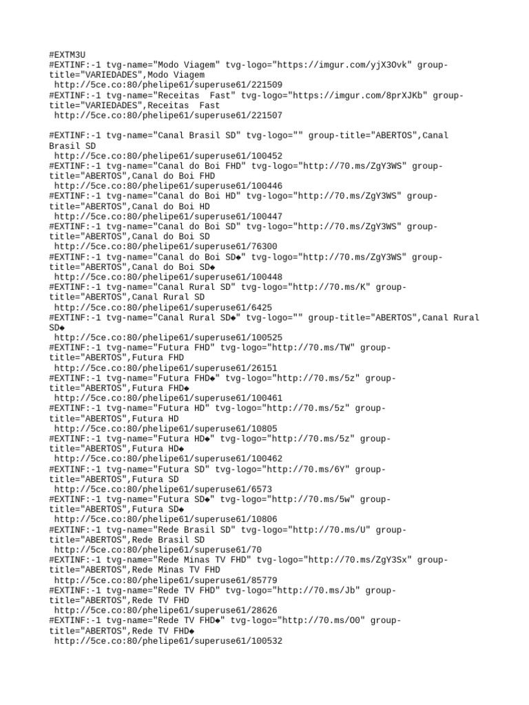 1 Lista 5ce - Co Canais Br1 | PDF | Entertainment | Video