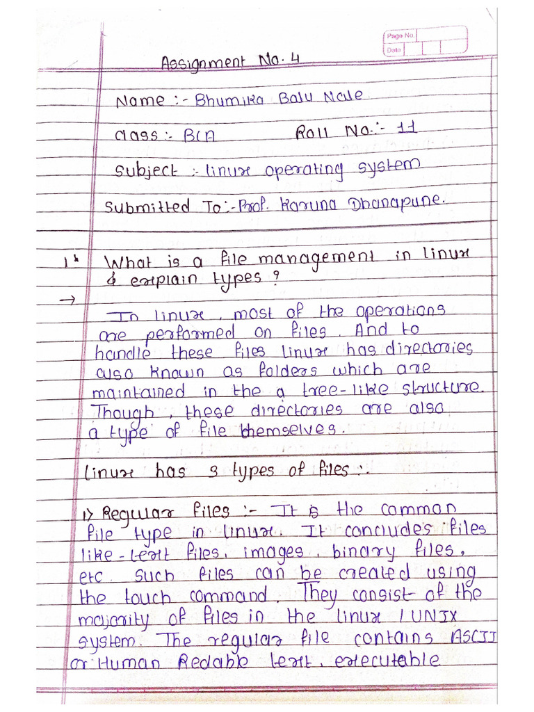 Linux Assignment No. 4 | PDF