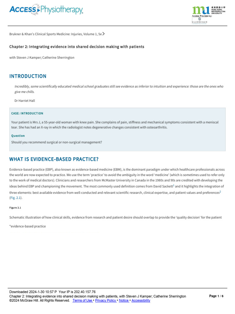 Chapter 2 - Integrating Evidence Into Shared Decision Making With ...