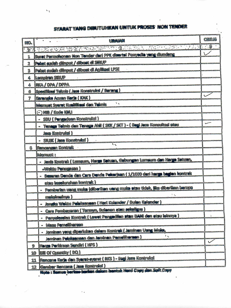 Lembar Cheklist | PDF