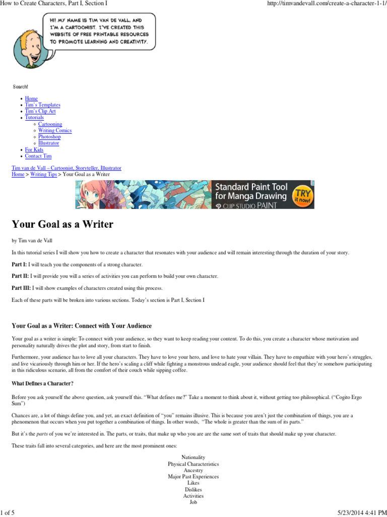 How To Create Characters, Part I, Section I | PDF | Motivational | Motivation