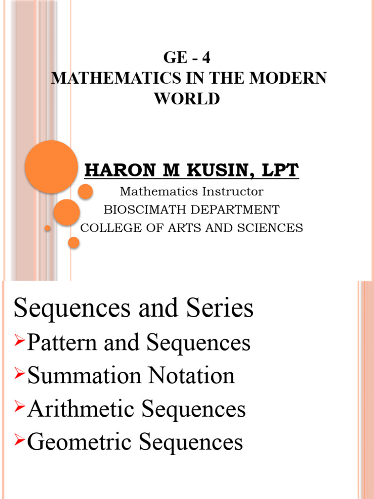 Sequences and Series in Mathematics | PDF | Summation | Sequence