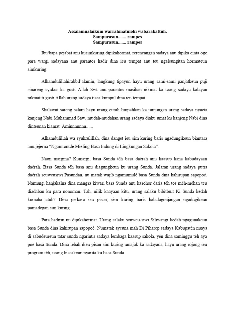 Biantara Ngamumule Bahasa Sunda | PDF