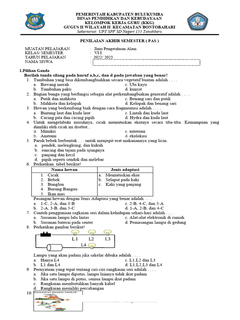 Pas Ipa SMT 1 2022 | PDF | Sains & Matematika