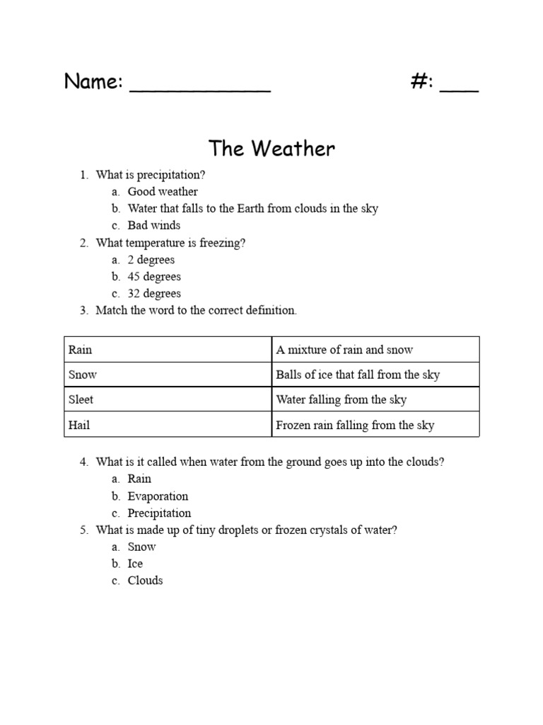 The Weather Summative Assessment | PDF