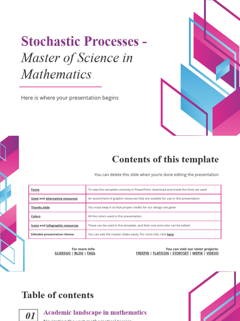 Stochastic Processes - Master of Science in Mathematics by Slidesgo | PDF | Mathematics | Theory