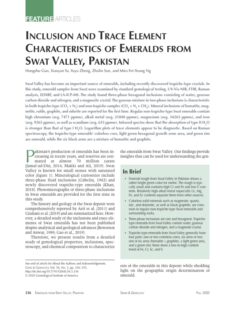 Fall 2020 Trace Element Characteristics Emeralds | PDF | Ultraviolet ...