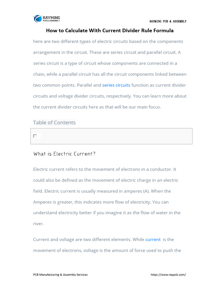 How To Calculate With Current Divider Rule Formula | PDF | Series And ...
