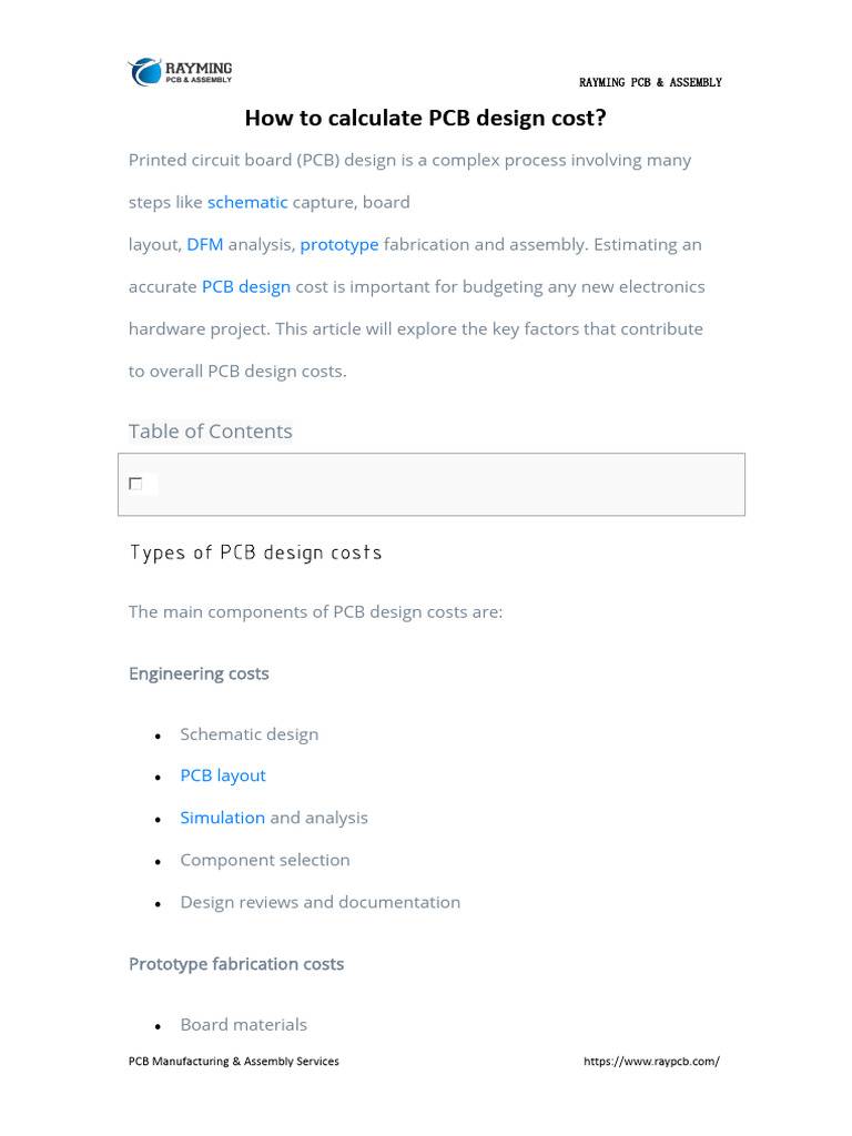 PCB Design Cost Estimation Guide | PDF | Printed Circuit Board ...