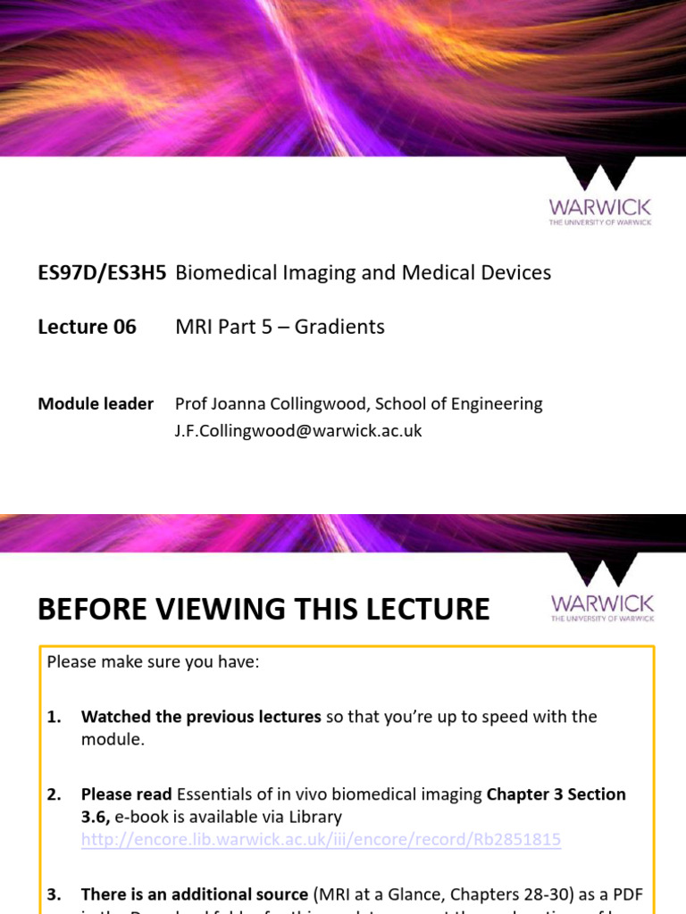 L06 MRI Part 5 | PDF | Magnetic Resonance Imaging | Nuclear Magnetic Resonance