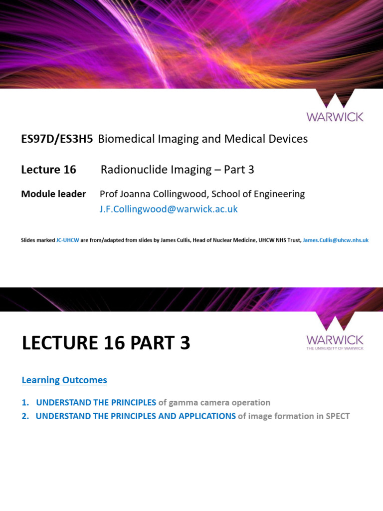 L16 Radionuclide Imaging Part 3 | PDF | Medical Imaging | Nuclear Medicine