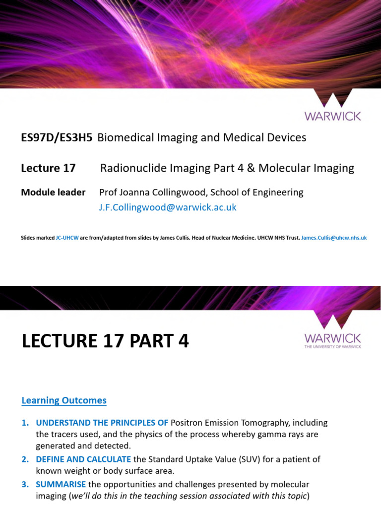 L17 Radionuclide Imaging Part 4 | PDF