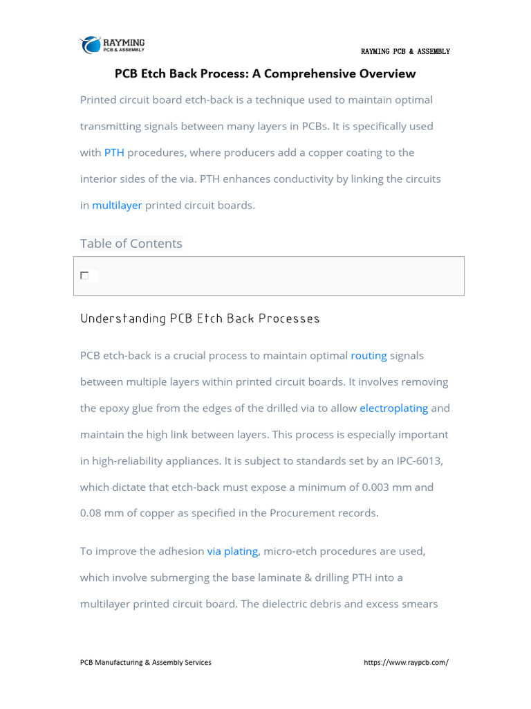PCB Etch Back Process A Comprehensive Overview | PDF | Printed Circuit ...