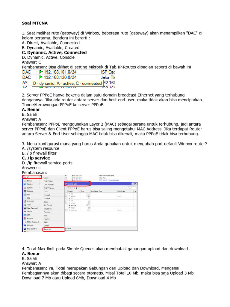 Soal MTCNA Indo | PDF