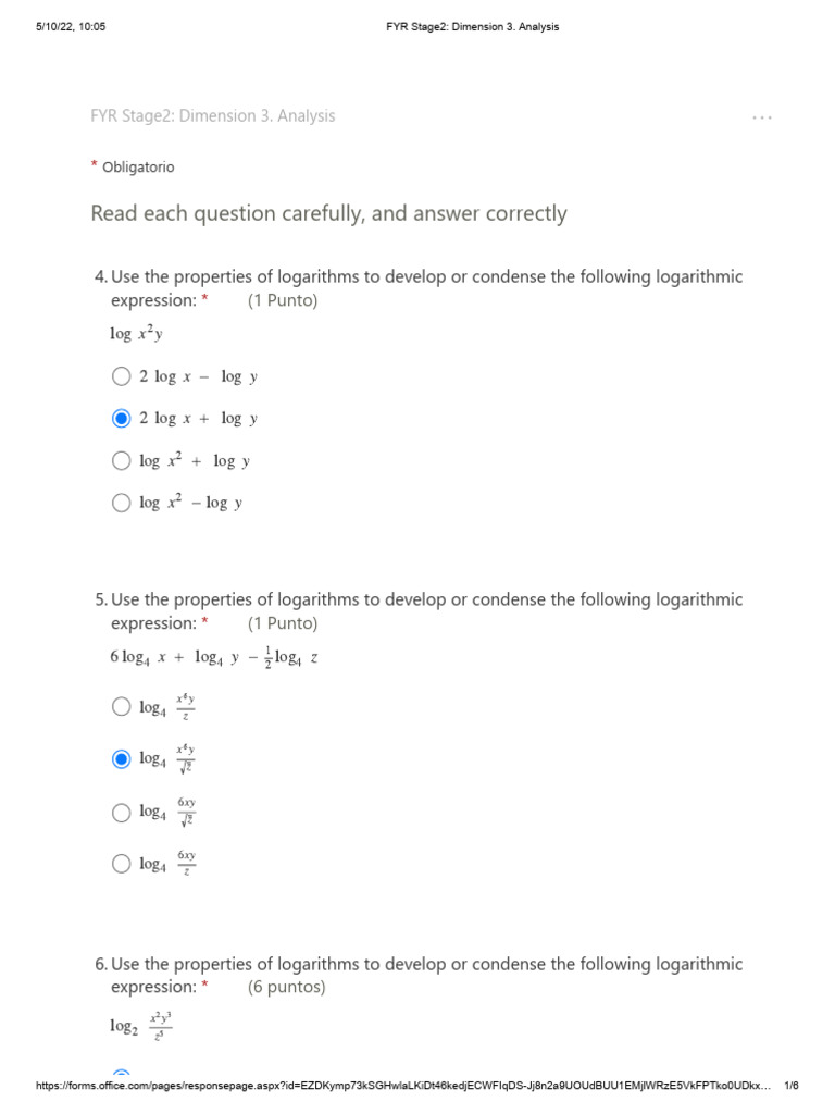 1FYR Stage2 - Dimension 3. Analysis | PDF | Logarithm | Mathematical ...