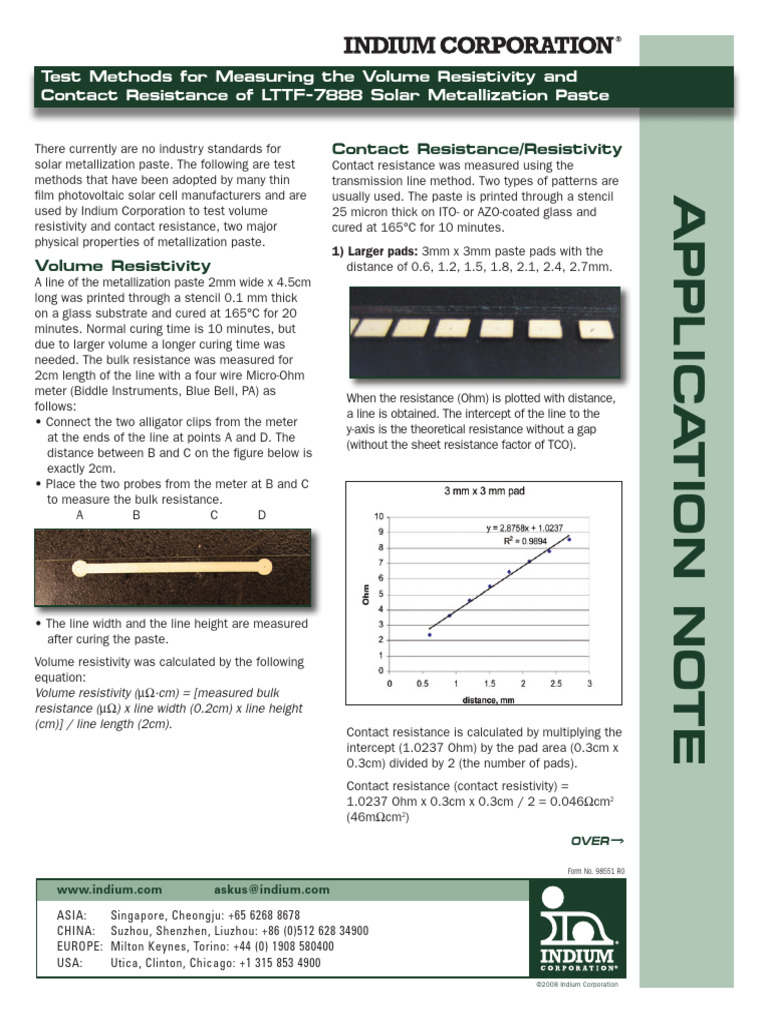 Test Methods For Metallization Paste | PDF | Electrical Resistivity And ...
