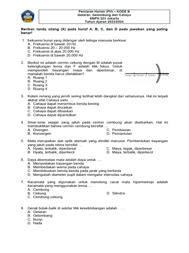 PH Getaran, Gelombang Dan Cahaya-Kode B | PDF | Seni