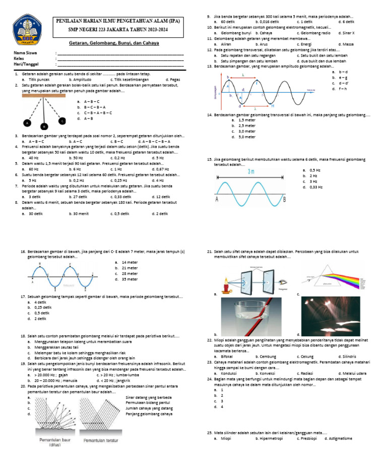 Kelas 8 PH Getaran Gelombang Bunyi Cahaya | PDF