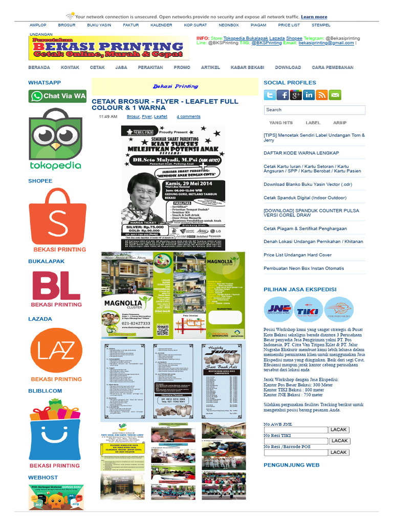 Cetak Brosur - Flyer - Leaflet Full Colour & 1 Warna - Percetakan BEKASI PRINTING | PDF