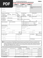 Taxpayer Registration Form Individual Guide | PDF | Taxation | Payments