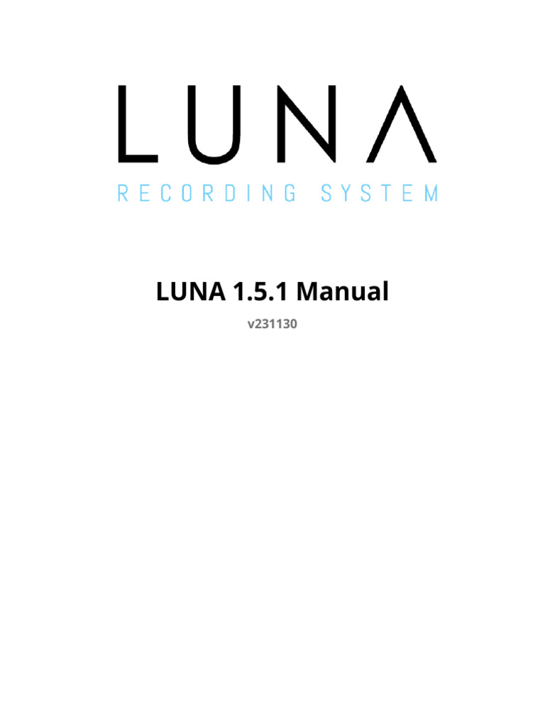 LUNA+v1 5 1+manual | PDF | Sound Technology | Software