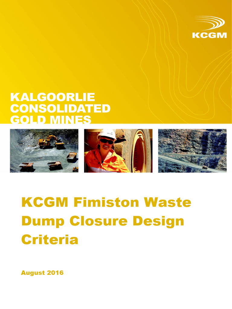 Fimiston Waste Rock Dump Closure Design Criteria | PDF | Soil | Erosion