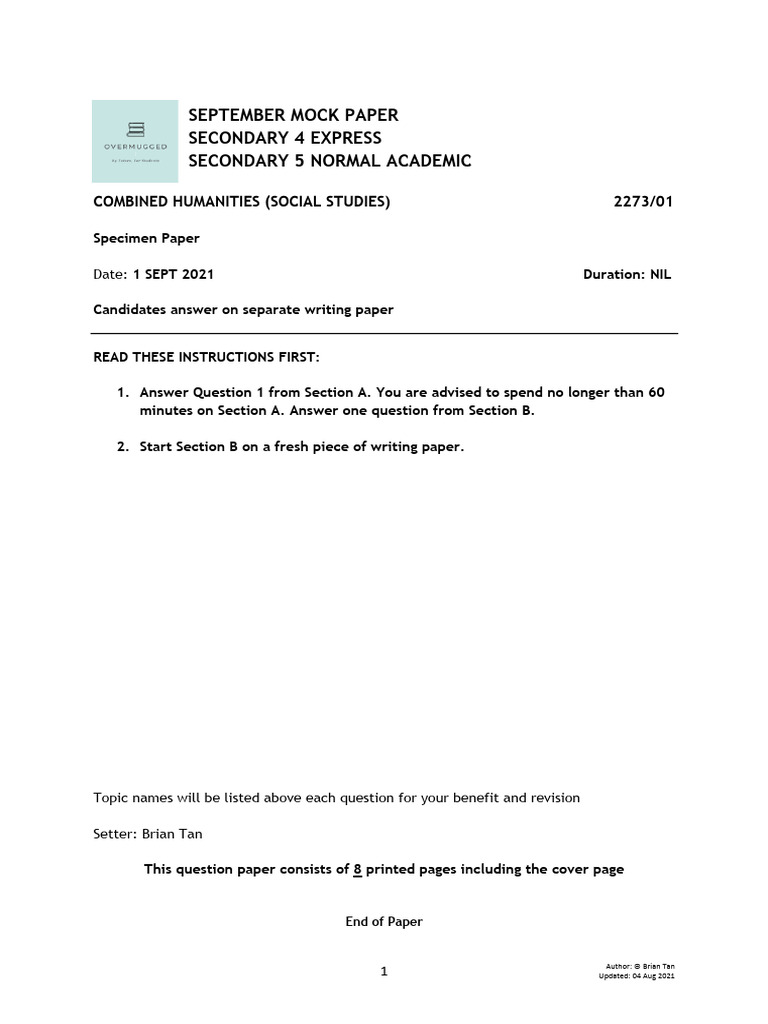 (Hist+Ss) 2021 Mock Paper 2 | Download Free PDF | Socioeconomic Status (Hist+Ss) 2021 Mock Paper 2 | Download Free PDF | Socioeconomic Status