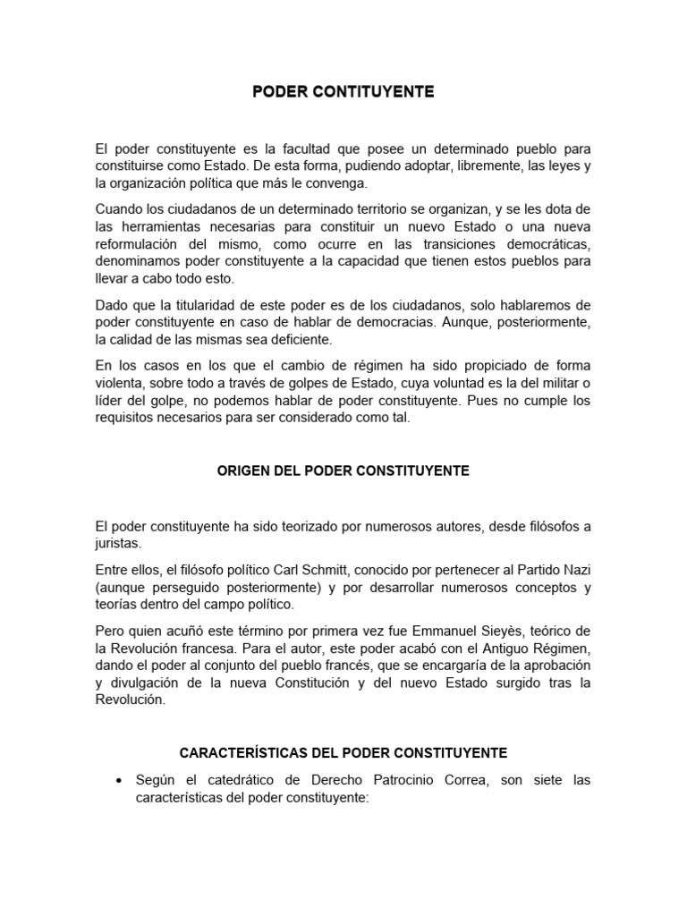 Poder Constituyente | PDF | Estado (política) | Democracia