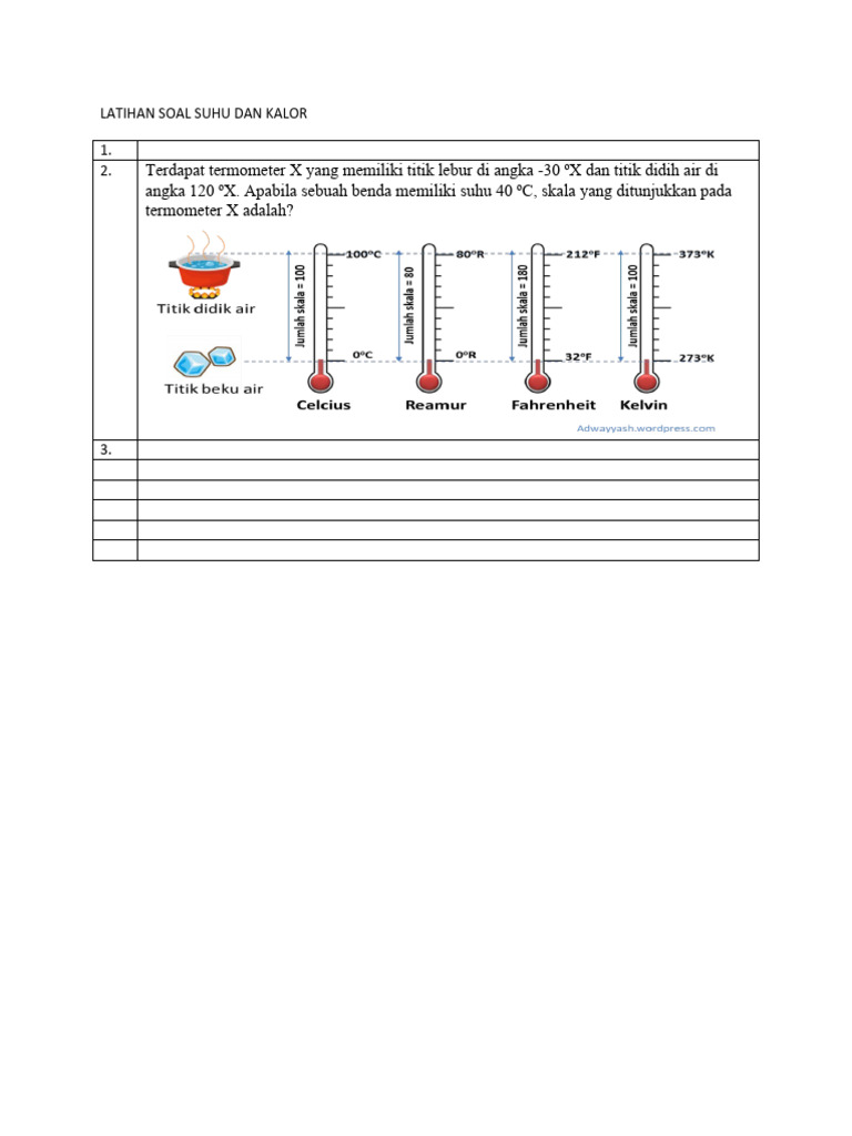Latihan Soal Suhu Dan Kalor | PDF