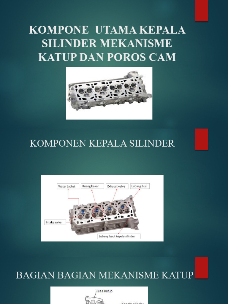 Kompone Utama Kepala Silinder Mekanisme Katup Dan Poros | PDF ...