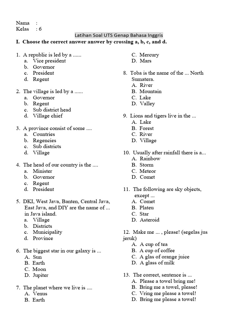 Latihan Soal Uts B. Ing - 111742 | PDF | Local Interstellar Cloud | Astronomy