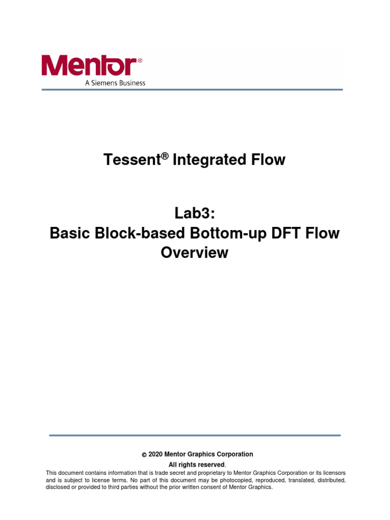 Tessent Integrated Flow Lab3 Basic Block-Based Bottom-Up DFT Flow ...