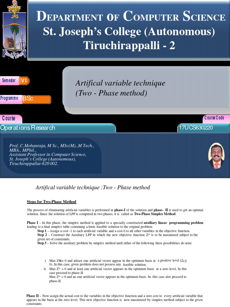 Twophase Simplex Method | Download Free PDF | Mathematical Optimization | Algorithms