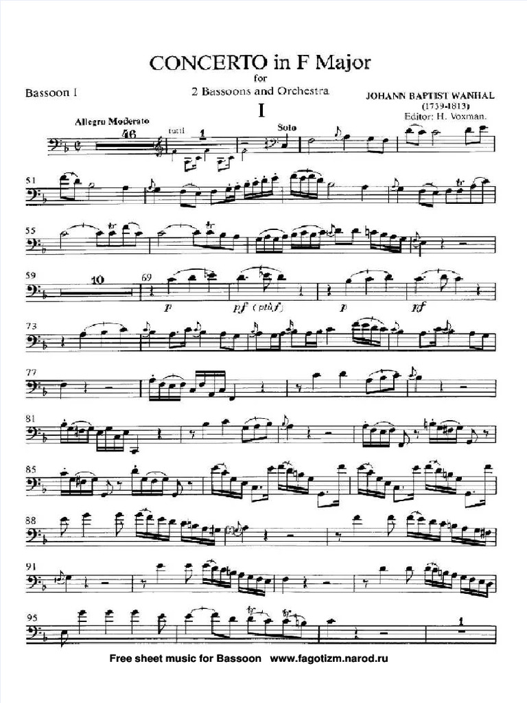 PDF Vanhal 2 Bassoons Concerto - Compress | PDF | Performing Arts | Entertainment