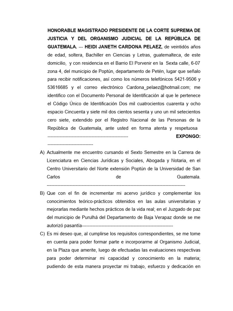 Modelo de Memorial | Descargar gratis PDF | Guatemala | Gobierno