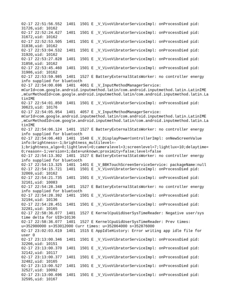 Debugging Vivo System Logs | PDF | Computer Science | Information Technology