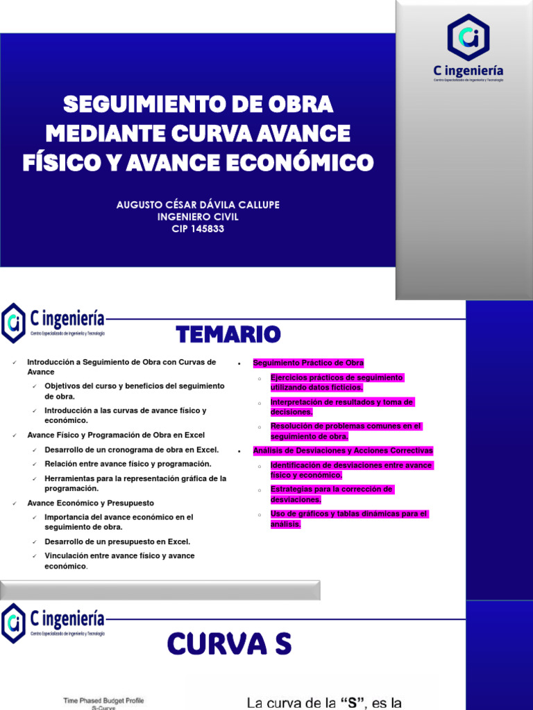 Seguimiento de Obra: Curvas de Avance | PDF | Presupuesto | Toma de ...
