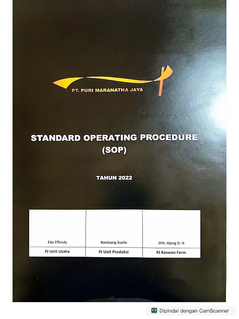 SOP PT. Puri Maranatha Jaya | PDF